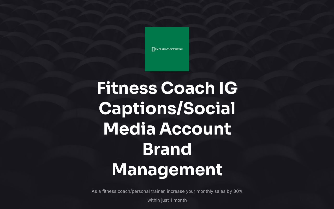 Emerald Copywriting - Fitness Coach IG Captions/IG Social Media Brand ...